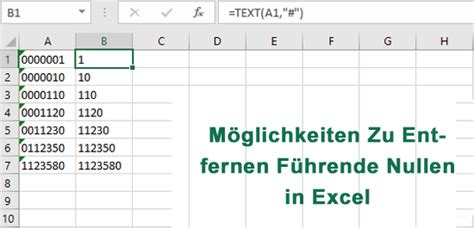 7 Beste Möglichkeiten Zu Entfernen Führende Nullen In Excel
