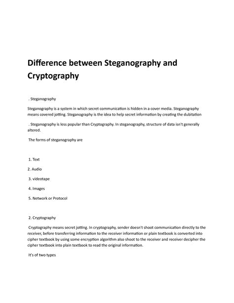 Difference Between Steganography And Cryptography Steganography