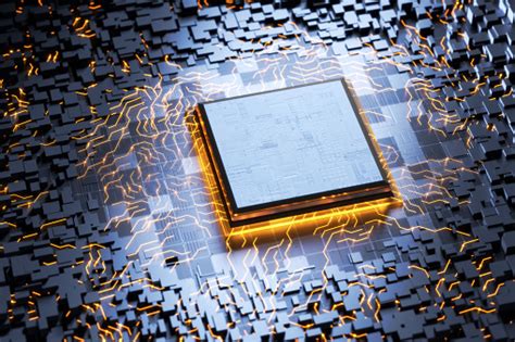 회로 기판에 마이크로 칩 cpu 마이크로 컨트롤러용 펌웨어 마이크로 칩 개념 3d 렌더 마이크로컨트롤러에 대한 스톡 사진 및