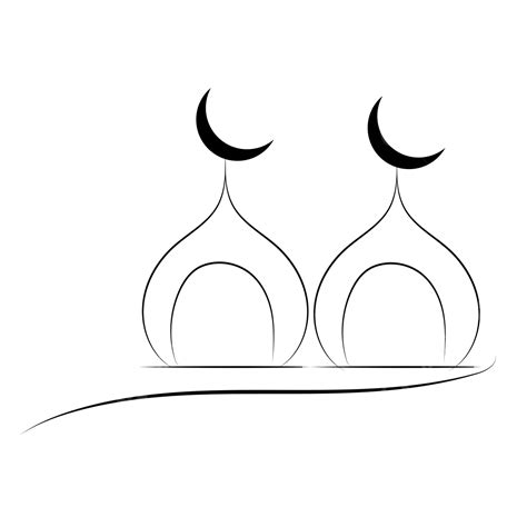 Mosque Line Art Vector Mosque Drawing Mosque Liner Islamic Mosque Png And Vector With