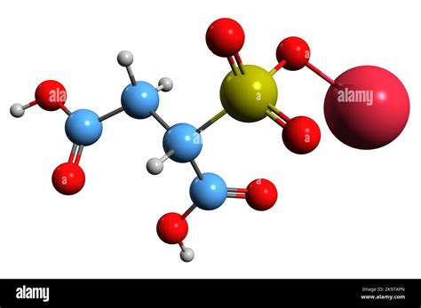 3d Image Of Sodium Sulfosuccinate Ester Skeletal Formula Molecular