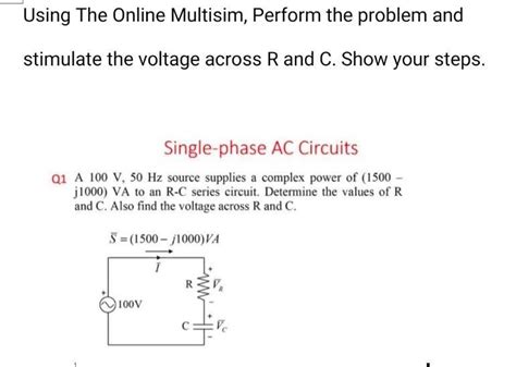 Solved Using The Online Multisim Perform The Problem And