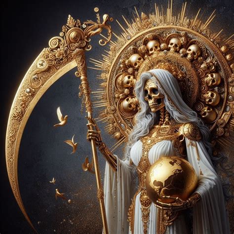 Santa Muerte Dorada Mexican Culture Art Santa Muerte Realistic