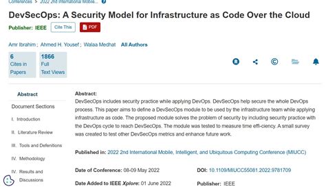 Devsecops A Security Model For Infrastructure As Code Over The Cloud Nu