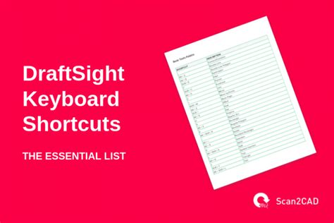 DraftSight Keyboard Shortcuts With PDF Cheat Sheet Scan CAD