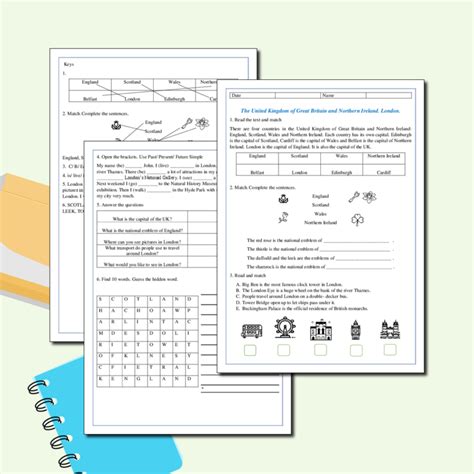 Рабочий лист для урока английского языка по теме Страны изучаемого языка столица