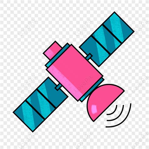 컬러 작은 만화 일러스트 위성 클립 아트 우주우주선과학 기술 Png 일러스트 무료 다운로드 Lovepik