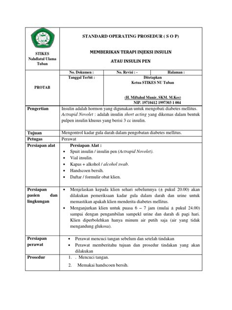 Sop Terapi Insulin Pdf