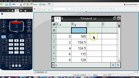 Quadratic Regression Ti Nspire Youtube