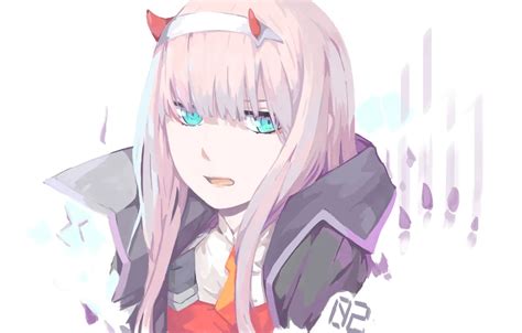 Обои девушка следы нежность 002 Darling In The Frankxx Милый во Франксе Zero Two картинки