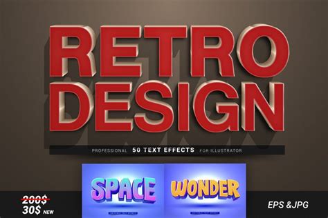 Amazing 50 Text Effects Bundle For Illustrator 2455866