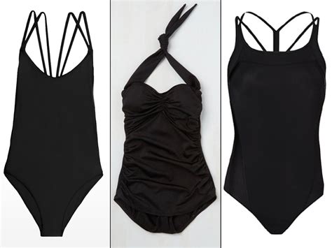 Annette Bening 57 Wears Black One Piece Swimsuit