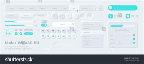 Vector Ui Ux Kit Mobile Applications Stock Vector Royalty Free 1902736063 Shutterstock