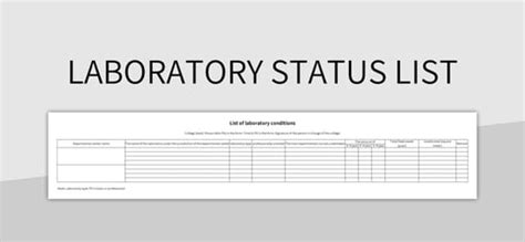 Free Laboratory Templates For Google Sheets And Microsoft Excel Slidesdocs