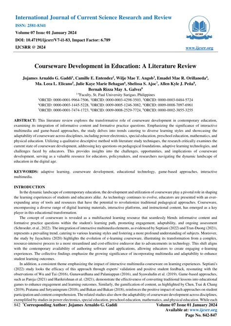 pdf courseware development in education a literature review