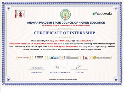 Fullstackdevelopment Pythondeveloper Internshipcompleted Codeworksedutech Webdevelopment