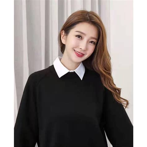 Suysuy พร้อมส่ง ปกเสื้อเชิ้ตเทียมพร้อมยางยือรอบอก คอปกปลอม คอปก เชิ้ตผู้หญิง ปกเสื้อ เสื้อเชิ้ต