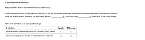 Solved 3 Equality Versus Efficiency All Societies Face A
