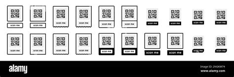 Qr Code Set Template Of Frames For QR Code With Text Scan Me Vector Illustration Stock