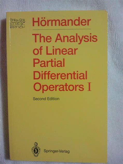 Amazon The Analysis Of Linear Partial Differential Operators I
