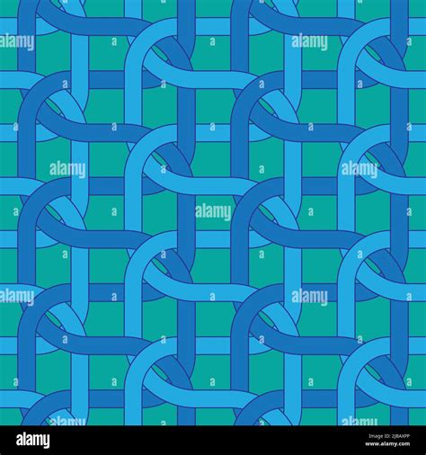 Geometric Seamless Pattern Interlocking Waves Textile Print Vector Illustration Stock Vector