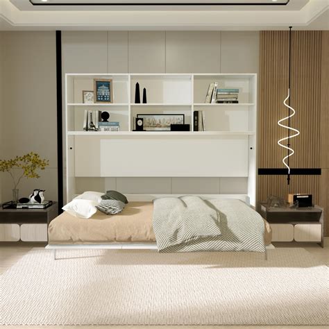 Woxyx Twin Size Horizontal Murphy Bed With Shelf Storage