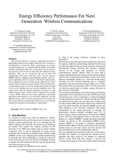 Pdf Energy Efficiency Performance For Next Generation Wireless