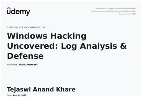 Cybersecurity Windowssecurity Loganalysis Ethicalhacking Tejaswi Anand Khare