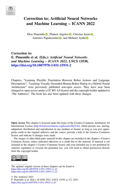 Pdf Correction To Artificial Neural Networks And Machine Learning Icann 2022