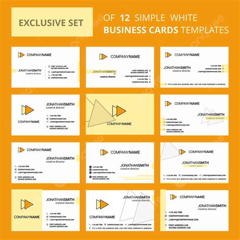 Conjunto De 12 Modelos De Cartão De Negócios Criativos Para A Frente Modelo Para Download