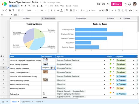 Team Task List And Objectives Spreadsheet