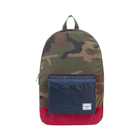 Herschel Backpack Packable Daypack Woodland Camo Navy Red 10076