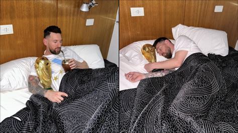 Messi No Suelta La Copa Se La Lleva A La Cama Y Duerme Con Ella Al Llegar A Argentina