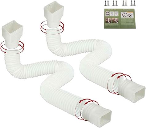2 Pack Flexible Rain Gutter Downspout Extensions Extendable Drainage Solution For