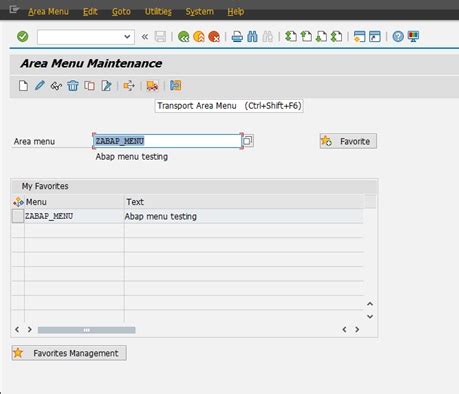 SAP ABAP Technical Information Add Programs Transactions To SAP Menu Home Screen