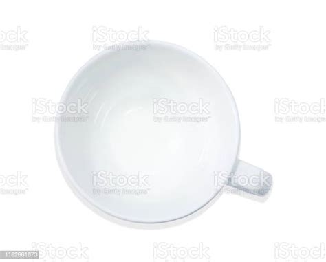 빈 커피 화이트 컵의 상단보기흰색 배경에 격리 흰색 세라믹 머그잔 커피 또는 차 컵 클리핑 경로 0명에 대한 스톡 사진 및 기타