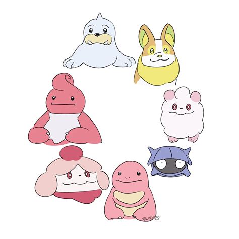 Tsuruba Tsu41014812 Lickilicky Lickitung Seel Shellder Slurpuff Swirlix Yamper