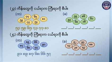 Grade 1 သင်္ချာ၊ အခန်း ၁၇ ကိန်းကြီးများ၊ စာမျက်နှာ ၁၃၅ မှ ၁၄၆ ၊ အပိုင်း ၃ Youtube