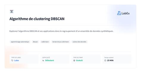 Maîtriser Lalgorithme De Clustering Dbscan Labex