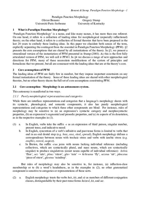 pdf paradigm function morphology