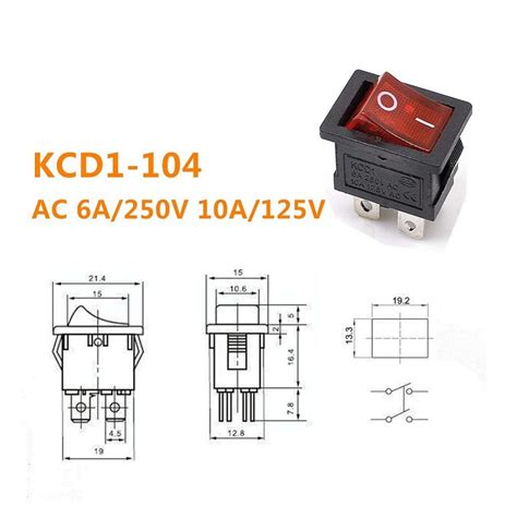 Buy 6a 250v Spdt On Off Rocker Switch With Light At Best Price