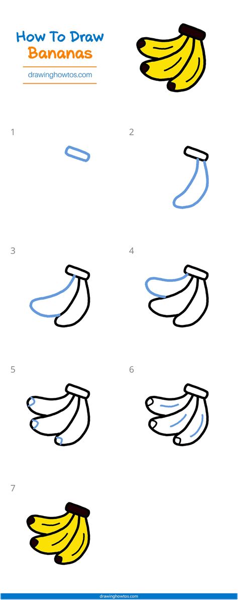How To Draw Bananas Step By Step Easy Drawing Guides Drawing Howtos