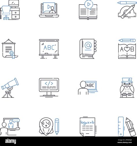 Revision Editing Line Icons Collection Proofreading Rewriting Correction Polishing Revising