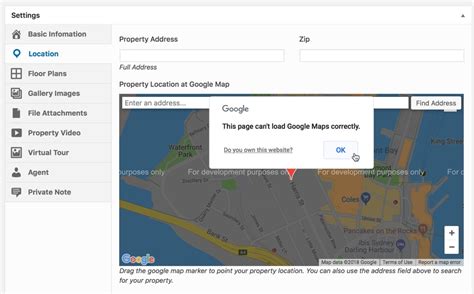 Google Maps Shows Error For Development Purposes Only Essential Real Estate