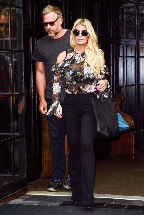 Jessica Simpson Wears Sheer Floral Shirt Street Style Photos Us Weekly