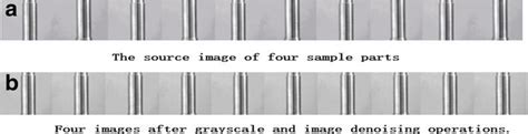 the original image of the part and the image after grayscale and