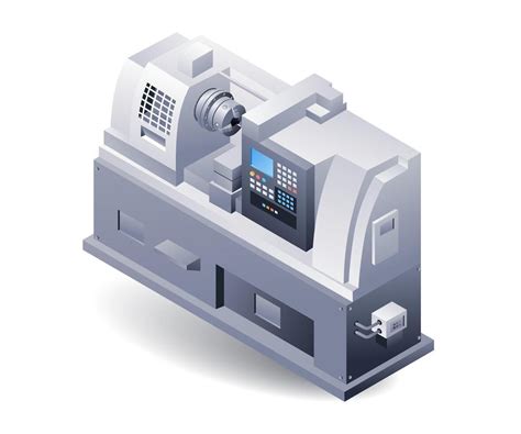 Automatic Cnc Lathe Machine Flat Isometric 3d Illustration 42160625 Automatic Cnc Lathe Machine Flat Isometric 3d Illustration 42160625