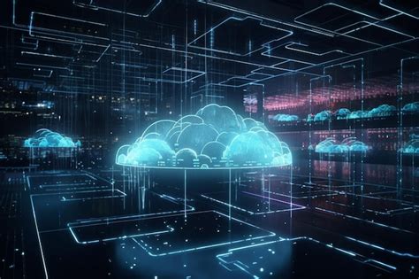 Premium Ai Image 3d Rendering Cloud Computing Concept In Virtual