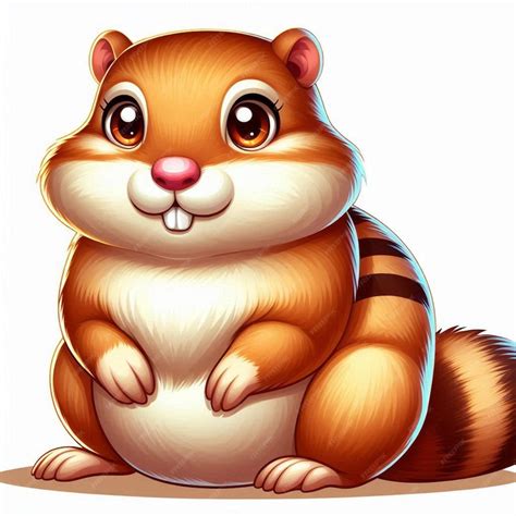 Cute Gopher Vector Cartoon Illustration White Background Premium Ai