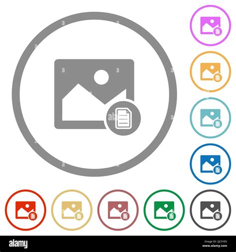 Image Properties Flat Color Icons In Round Outlines On White Background Stock Vector Image Art